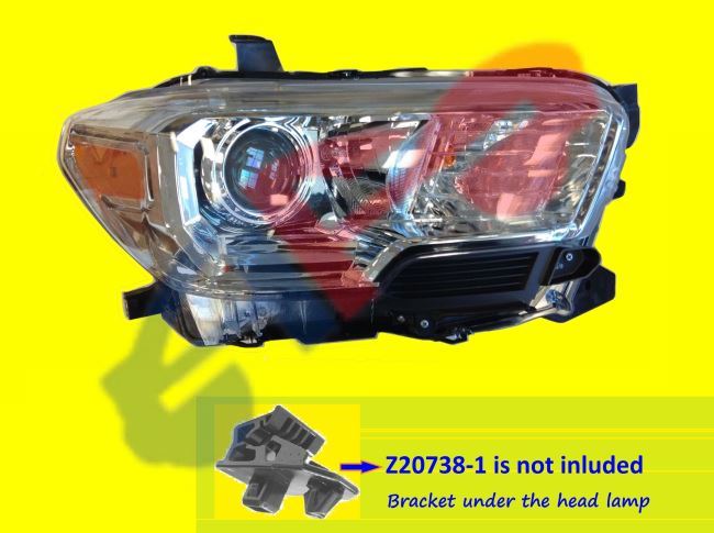 AUTOFiT Inc. HEAD LAMP 16-18 RH HALOGEN CHR W/O LED DRL TACOMA
