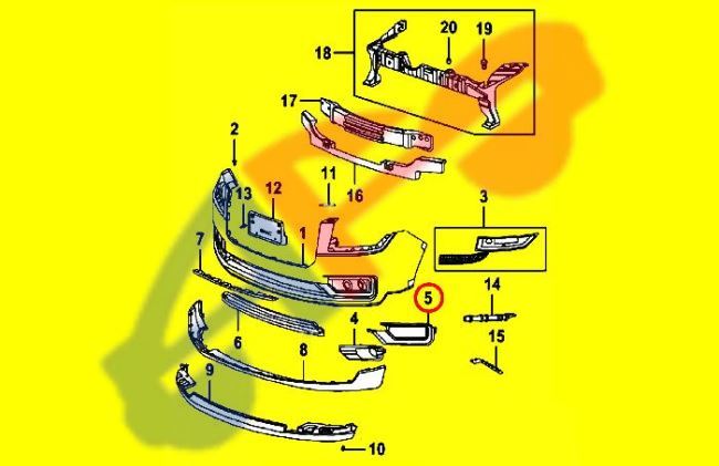 AUTOFiT Inc. BUM GRILLE COVER 13-16 RH LWR MLDG ALL-CHR ACADIA OEM
