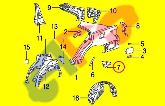 AUTOFiT Inc. BRACKET (WEELHOUSE REINF) 07-11 RH FT CAMRY/CAMRY HYBRID OEM