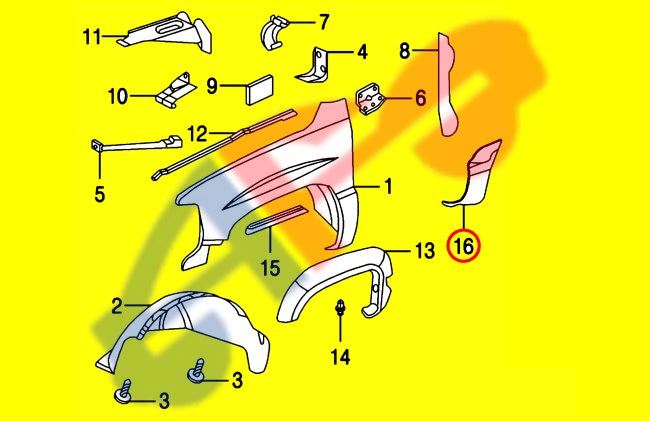 AUTOFiT Inc. FENDER CLADDING 02-02 RH GRAY AVALANC
