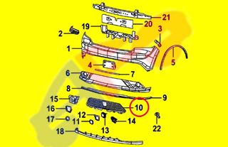 AUTOFiT Inc. BUM GRILLE 14-20 W/CHR TRIM W/O ADAPTIVE CODE MFZ DURANGO